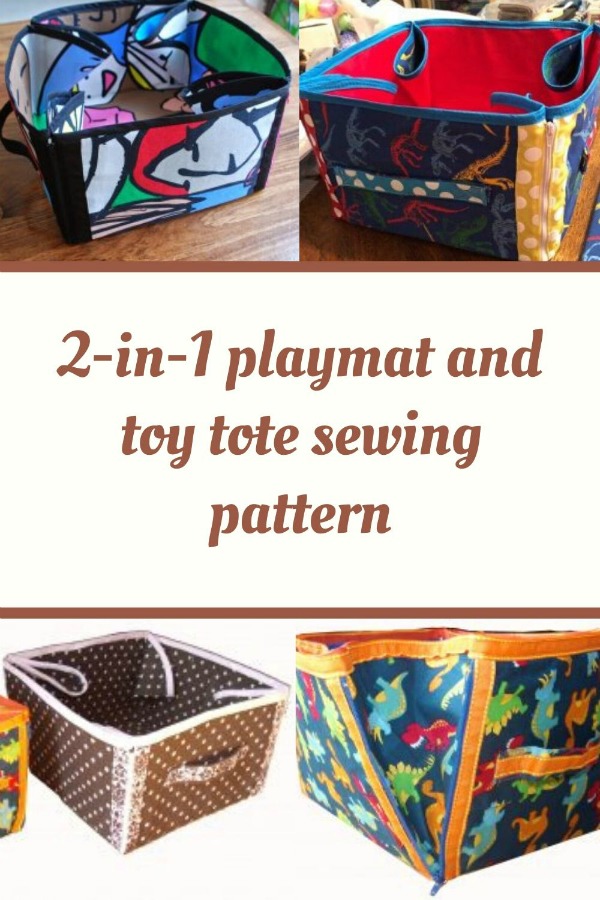 2-in-1 playmat and toy tote sewing pattern - Sew Modern Bags