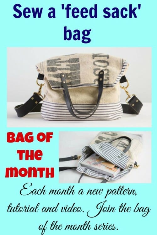 Sew a feed sack bag - bag of the month - Sew Modern Bags