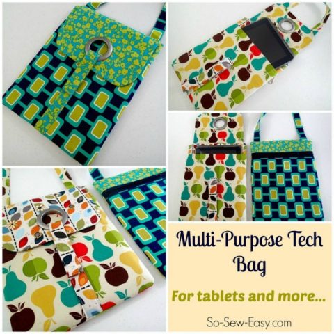 Multi-purpose Tech or Tablet Bag sewing pattern - Sew Modern Bags