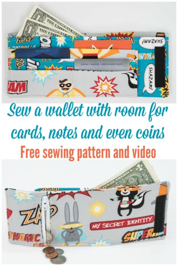 Sew an easy Fabric Wallet FREE sewing video - Sew Modern Bags