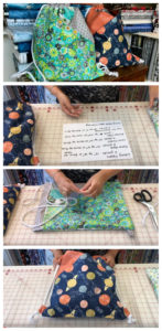 Drawstring Bag with diagonal pockets - FREE sewing video - Sew Modern Bags