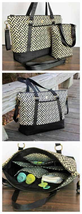 Diaper bag with stroller straps and insulated bottle bag - sewing ...