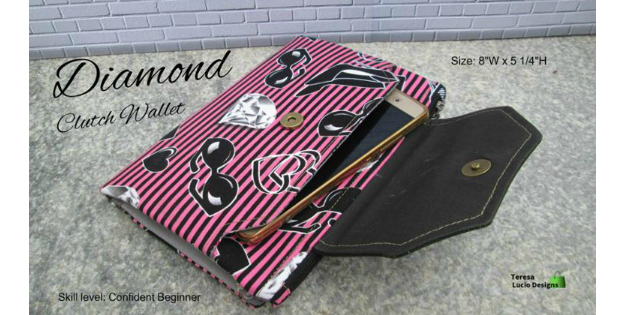 Diamond Clutch Wallet pattern - Sew Modern Bags