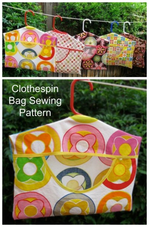 Clothes pin or peg bag sewing pattern - Sew Modern Bags