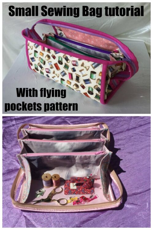 Small Sewing Bag tutorial with flying pockets pattern - Sew Modern Bags
