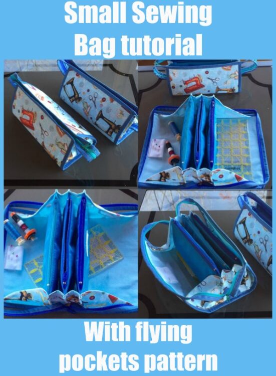 Small Sewing Bag tutorial with flying pockets pattern - Sew Modern Bags