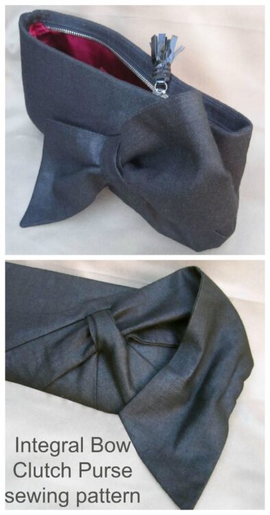 Integral Bow Clutch Purse sewing pattern - Sew Modern Bags