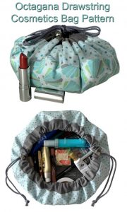 Octagana Drawstring Cosmetics Bag Pattern - Sew Modern Bags