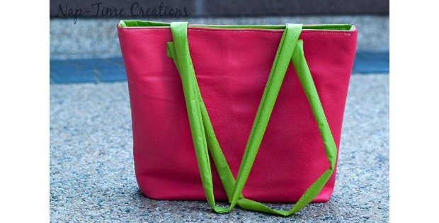 Pleather Summer Tote Bag FREE sewing pattern - Sew Modern Bags