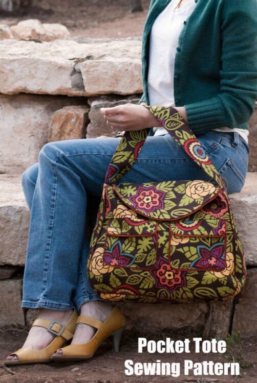 Pocket Tote Shoulder Bag Pattern - Sew Modern Bags