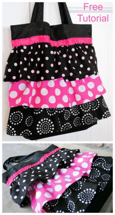 Ruffle Tote Bag free sewing tutorial - Sew Modern Bags