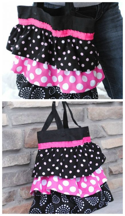 Ruffle Tote Bag free sewing tutorial - Sew Modern Bags