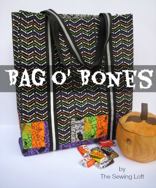 Bag of Bones Halloween Tote Bag FREE pattern - Sew Modern Kids