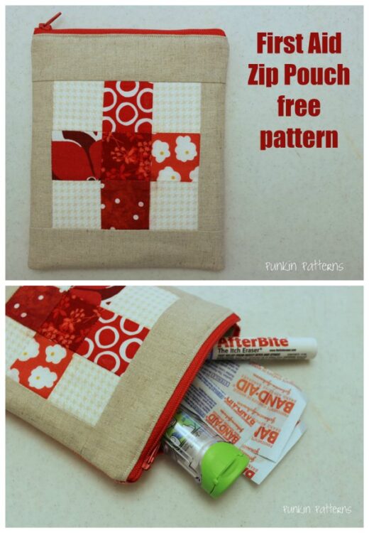 First aid zipper pouch - free pattern - Sew Modern Bags