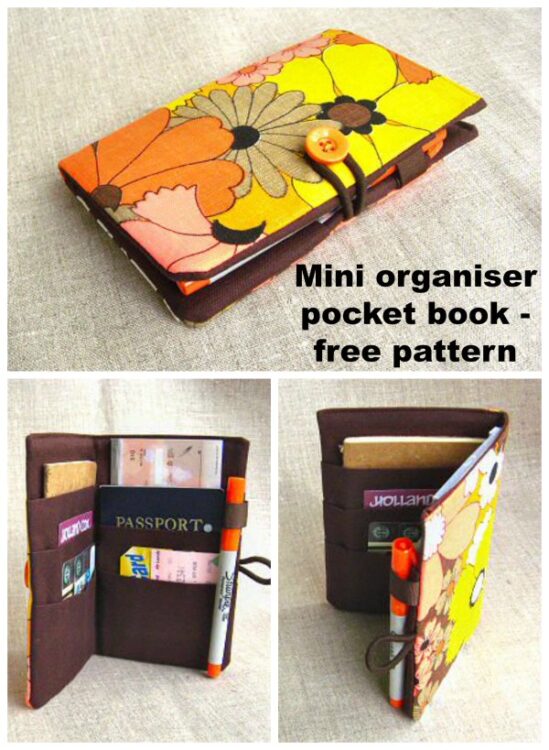 Mini Organizer Pocket Book - free sewing pattern and tutorial - Sew ...