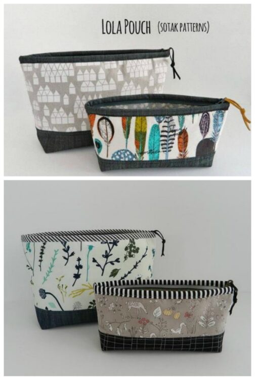 Lola Zipper Pouch sewing pattern in 2 sizes - Sew Modern Bags