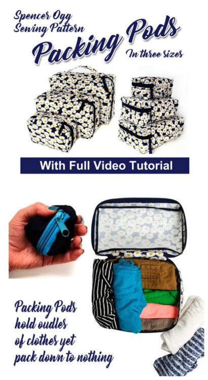 Packing Pods in three sizes with video sewing tutorial - Sew Modern Bags
