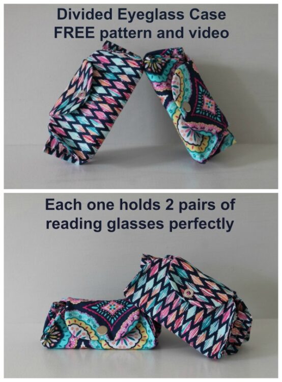 Divided Eyeglass Case FREE sewing pattern and video - Sew Modern Bags