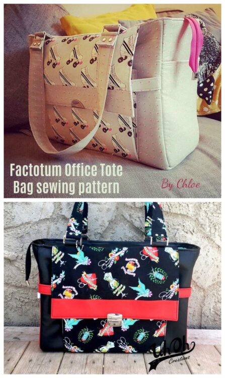 Factotum Office Tote Bag sewing pattern - Sew Modern Bags