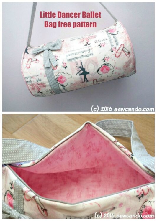 The Little Dancer Ballet Bag free barrel bag sewing pattern - Sew ...