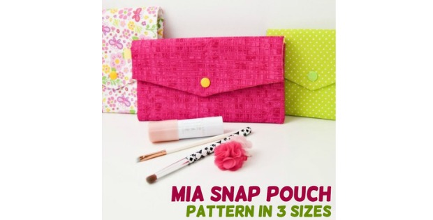 Mia Snap Pouch easy sewing pattern in 3 sizes - Sew Modern Bags