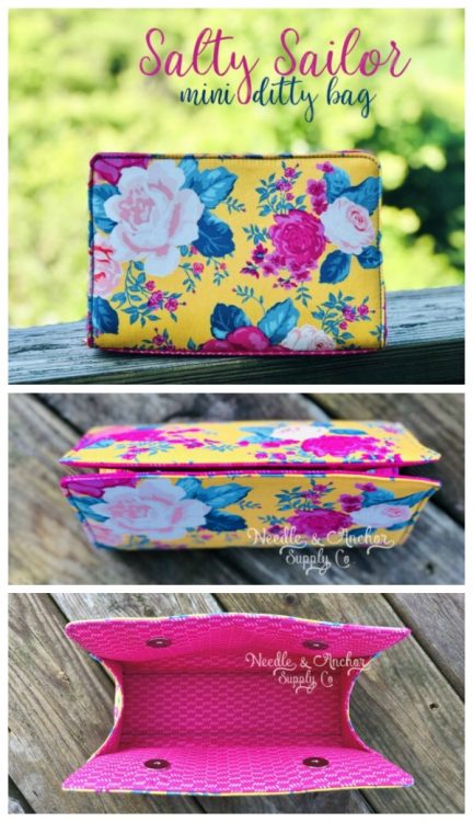 Salty Sailor Mini Ditty Bag FREE sewing pattern - Sew Modern Bags