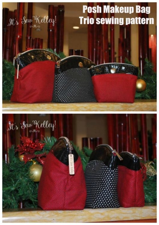 Posh Makeup Bag Trio sewing pattern - Sew Modern Bags