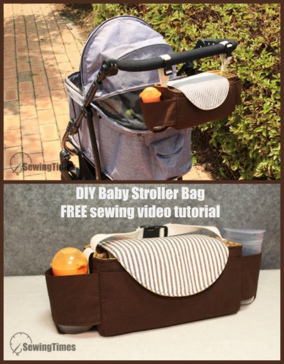 DIY Baby Stroller Bag FREE sewing video tutorial - Sew Modern Bags