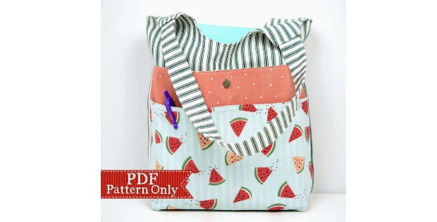 Three Pocket Tote Bag sewing pattern - Sew Modern Bags