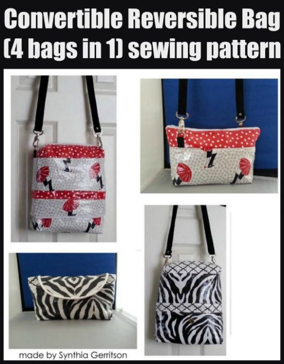 Convertible Reversible Bag (4 bags in 1) sewing pattern - Sew Modern Bags