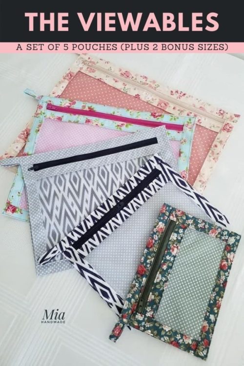 The Viewables - a set of 5 pouches (plus 2 bonus sizes) - Sew Modern Bags