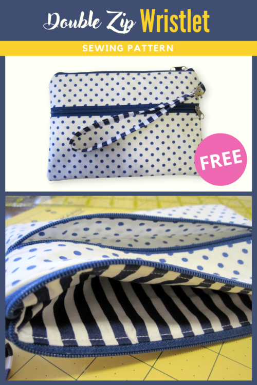 Double Zip Wristlet FREE sewing pattern - Sew Modern Bags