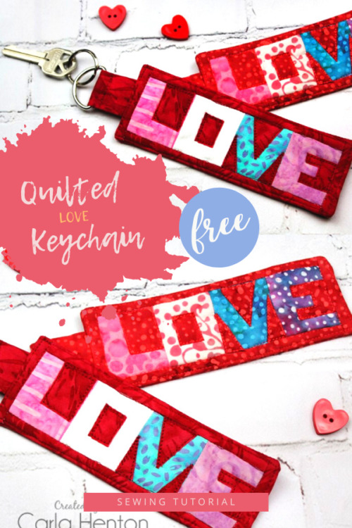Quilted LOVE Keychain FREE sewing tutorial - Sew Modern Bags
