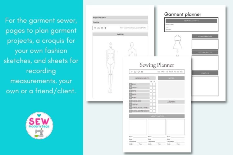 Printable sewing journal and notebook - Sew Modern Bags