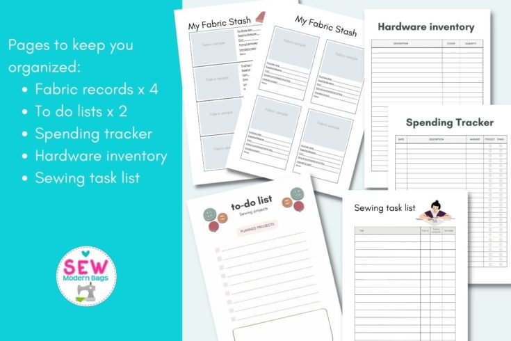 Printable sewing journal and notebook - Sew Modern Bags