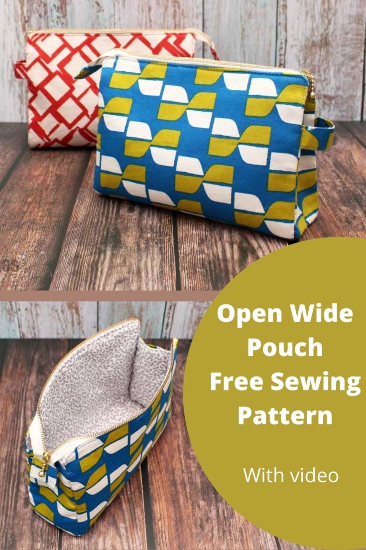 DIY Open Wide Pouch FREE sewing tutorial (with video) - Sew Modern Bags