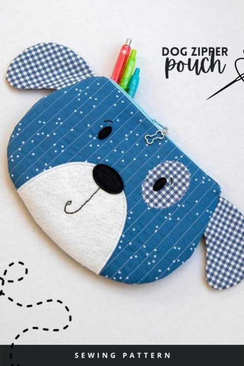 Dog Zipper Pouch sewing pattern - Sew Modern Bags