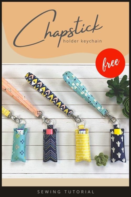 Chapstick holder keychain free sewing tutorial - Sew Modern Bags