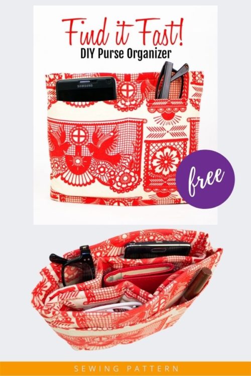 Find It Fast! DIY Purse Organizer FREE sewing pattern - Sew Modern Bags