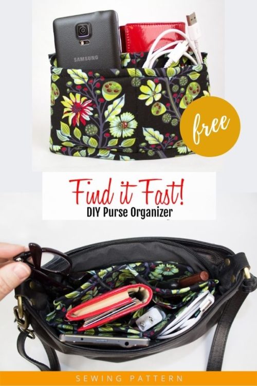 Find It Fast! DIY Purse Organizer FREE sewing pattern - Sew Modern Bags
