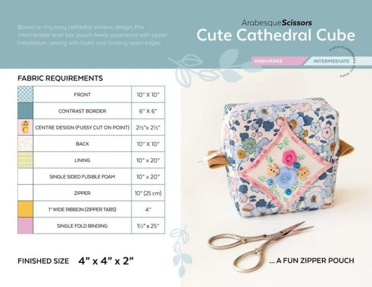 Cathedral Cube Box Pouch sewing pattern - Sew Modern Bags