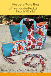 Vespera Tote Bag with removable Pocket Pouch/Wristlet sewing pattern ...