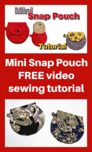 Mini Snap Pouch FREE video sewing tutorial - Sew Modern Bags