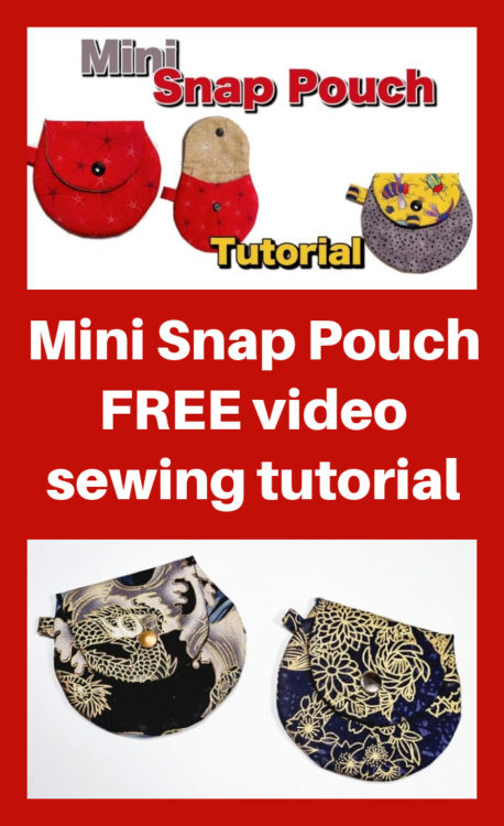 Mini Snap Pouch FREE video sewing tutorial - Sew Modern Bags