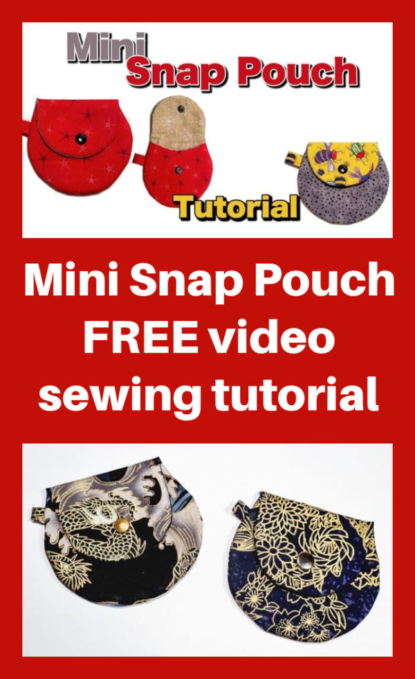 Mini Snap Pouch FREE video sewing tutorial - Sew Modern Bags
