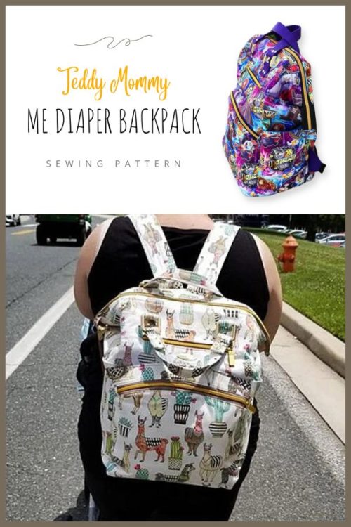 Teddy Mommy and Me Diaper Backpack sewing pattern - Sew Modern Bags