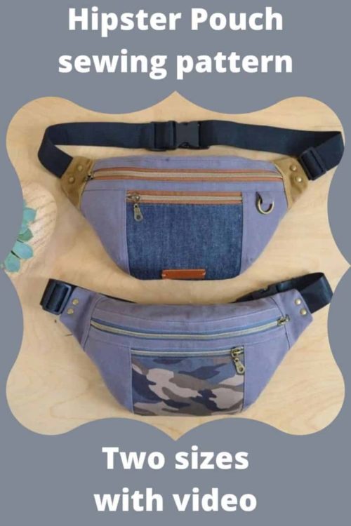 Hipster Pouch sewing pattern (2 sizes with video) - Sew Modern Bags