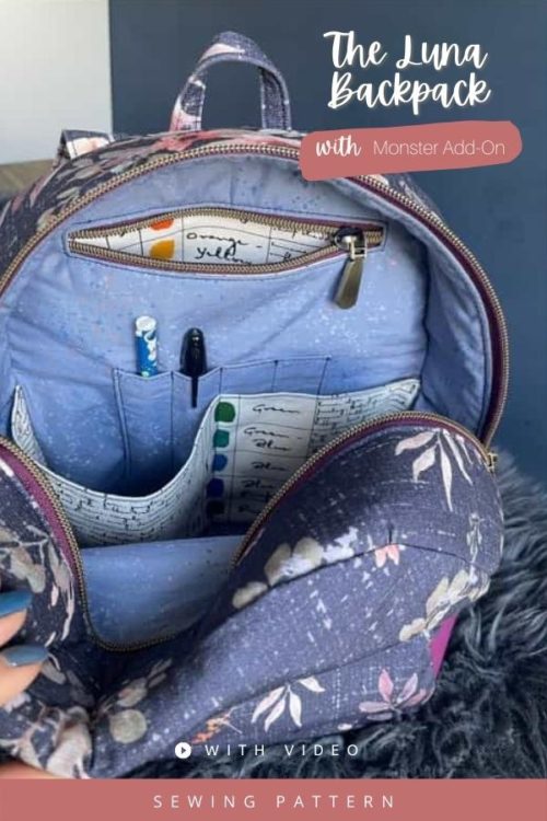 The Luna Backpack sewing pattern (with video) with Monster Add-On - Sew ...