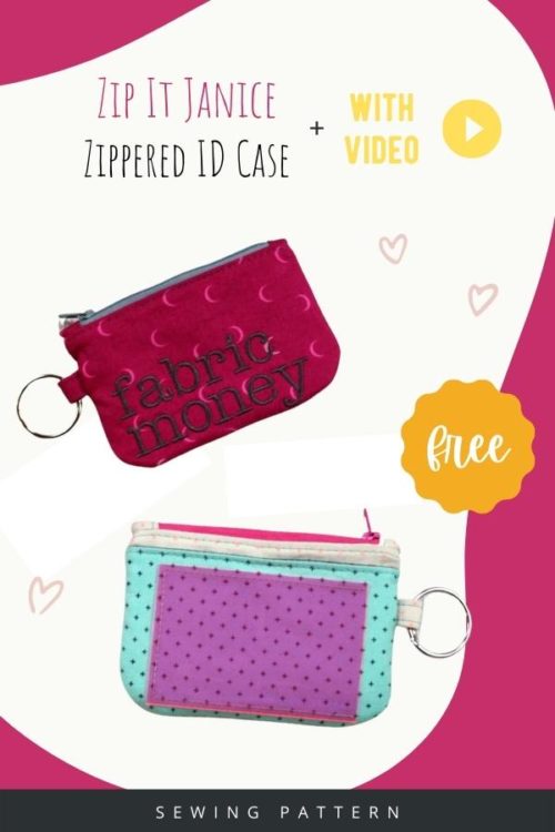 Zip It Janice Zippered ID Case FREE sewing pattern (with video) - Sew ...