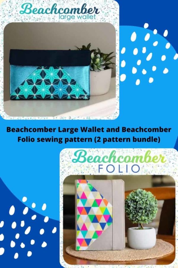 Beachcomber Large Wallet and Beachcomber Folio sewing pattern (2 pattern bundle) - Sew Modern Bags